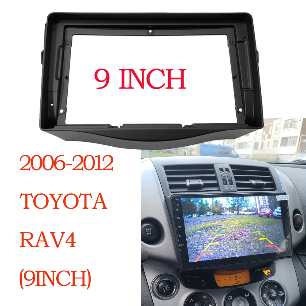 Car-2Din-Stereo-Radio-9-Inch-Fascia-Frame-For-Toyota-RAV4-2006-2012 ...