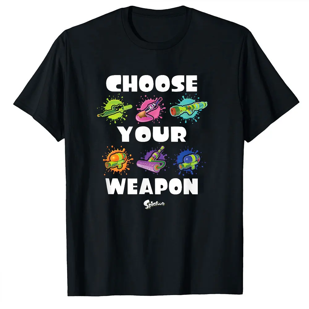 Choose Your Weap0n Ink Splat Vintage videogame Splatoon Anime t shirt ...