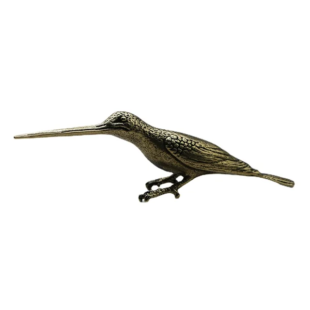 Solid Copper Long Mouth Bird Small Statue Ornaments Classical Vintage ...