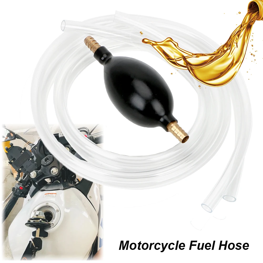 Motorcycle-Fuel-Filler-2m-Hose-Hand-Suction-Oil-Change-Pipe-Brake ...