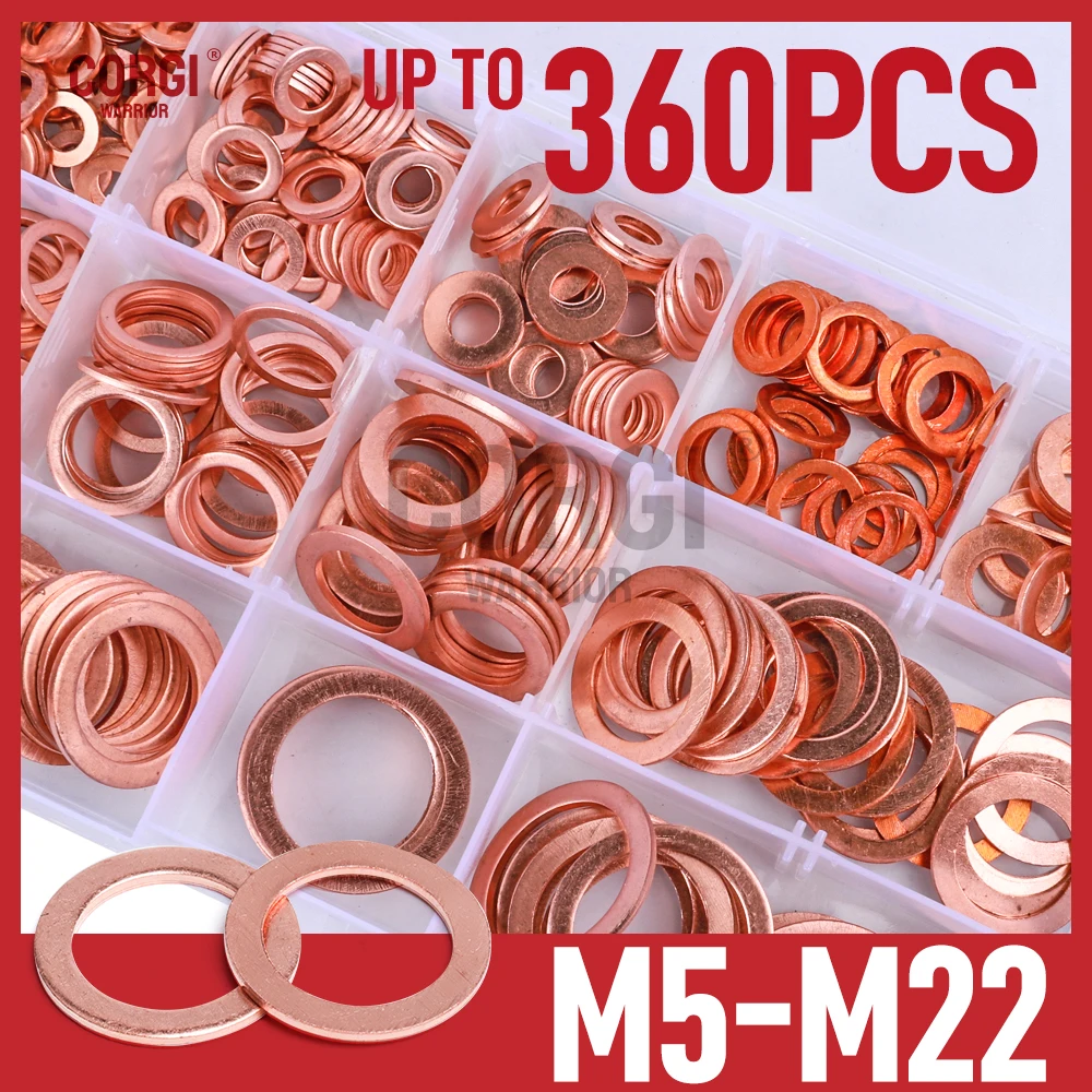 Up-To-360pcs-Premium-Copper-Metric-Sealing-Crush-Washers-Assortment-Kit ...