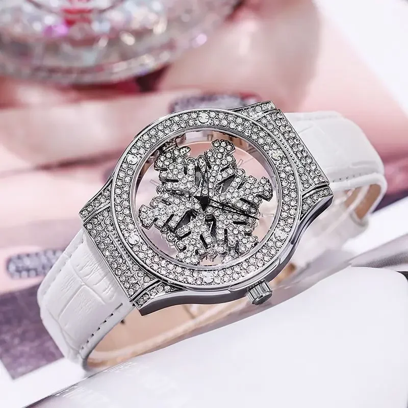 Ladies-Five-pointed-Star-Six-leaf-Clover-Lucky-Time-Rotating-Watch ...