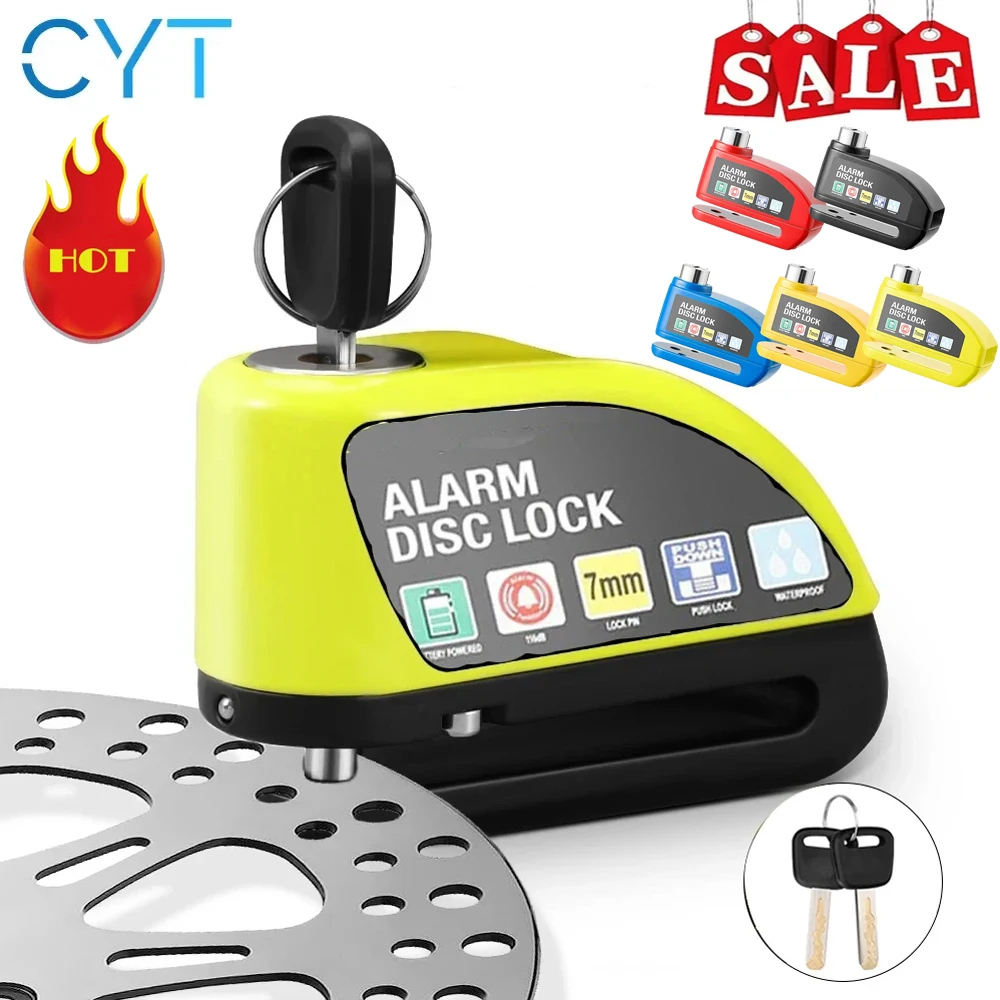 CYT-Bike-Motorcycle-Alarm-Disc-Brake-Lock-120dB-Battery-Type-Bicycle ...