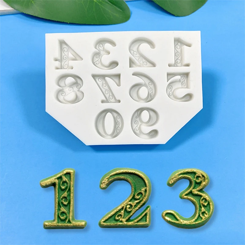 Number Silicone Mold Fondant Chocolate Sugarcraft Mold Cake Decorating ...