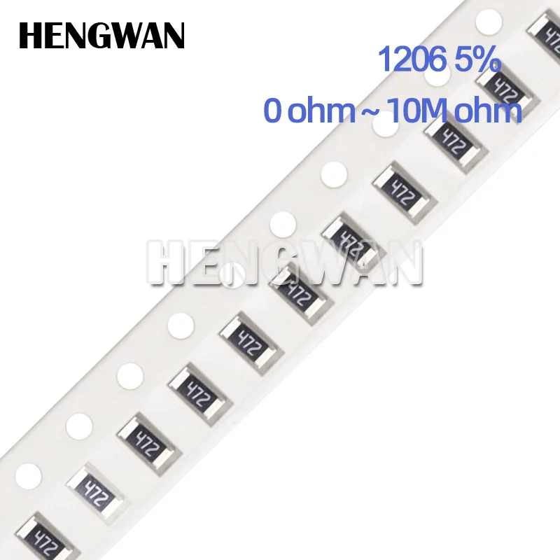 Resistencia SMD 100 piezas 1206 5% 0R - 10M 1/4W 0 1 10 47 100 220 ohm ...