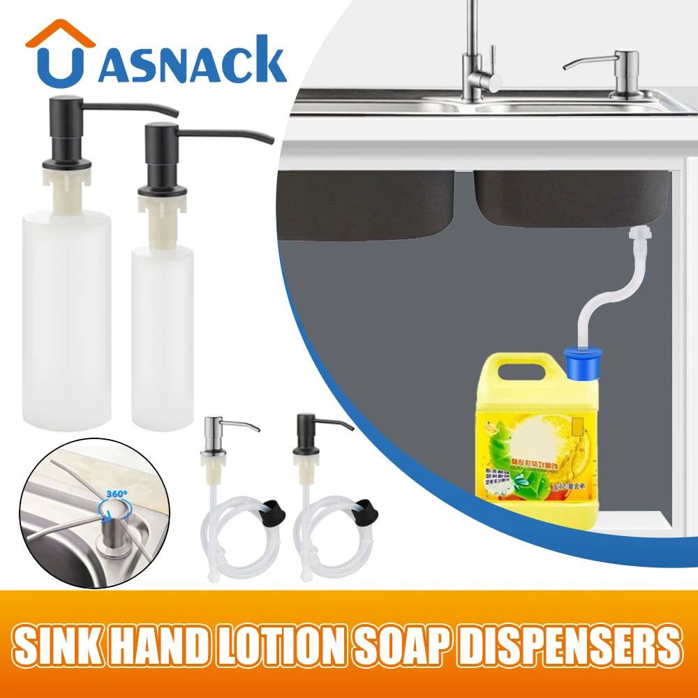 Kitchen-Sink-Liquid-Soap-Dispenser-Pumps-Stainless-Steel-Head-Sink-Hand ...