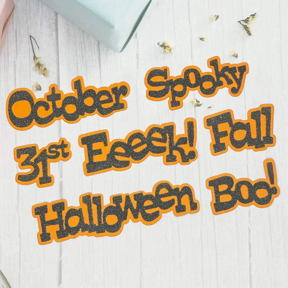 KLJUYP-Halloween-Spooky-Words-Metal-Cutting-Dies-Stencils-for-DIY ...