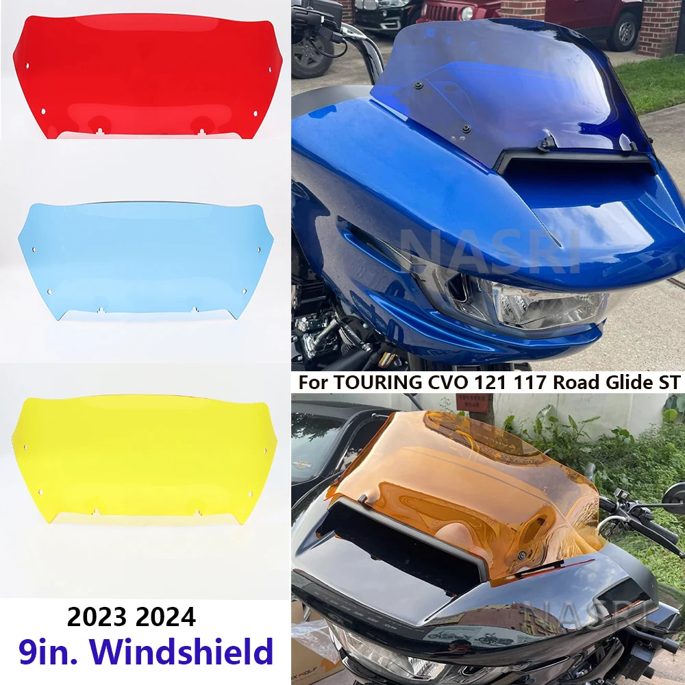 NEW-Motorcycle-9-Windshields-Windscreen-Wind-Deflector-For-Harley-2023 ...