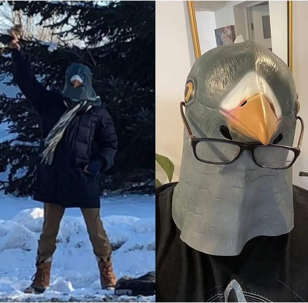 Latex Party Mask For Pranks Realistic Latex Pigeon Head Mask - Full ...