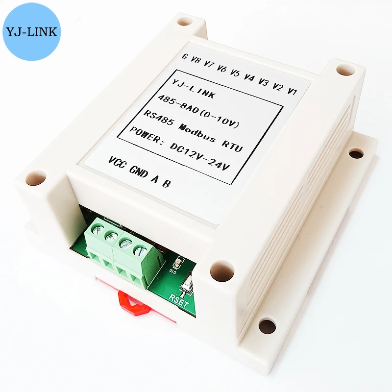 8-Channel 0-10V Analog Output AO Module RS485 To Voltage Modbus RTU ...