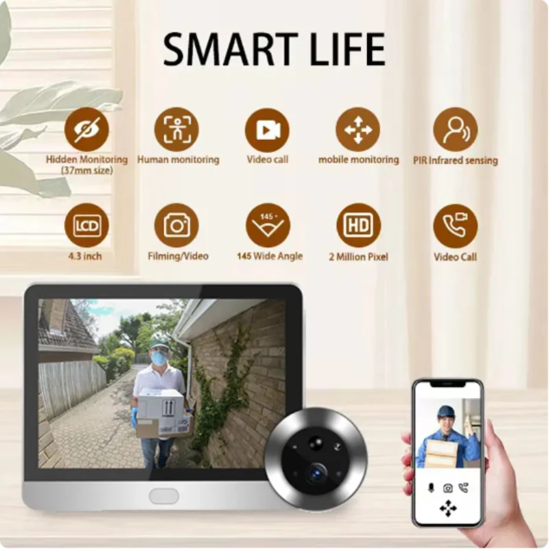 Battery-Mini-Wifi-Peephole-1080P-2-4G-Automatic-Sensing-Door-Eye-Camera ...