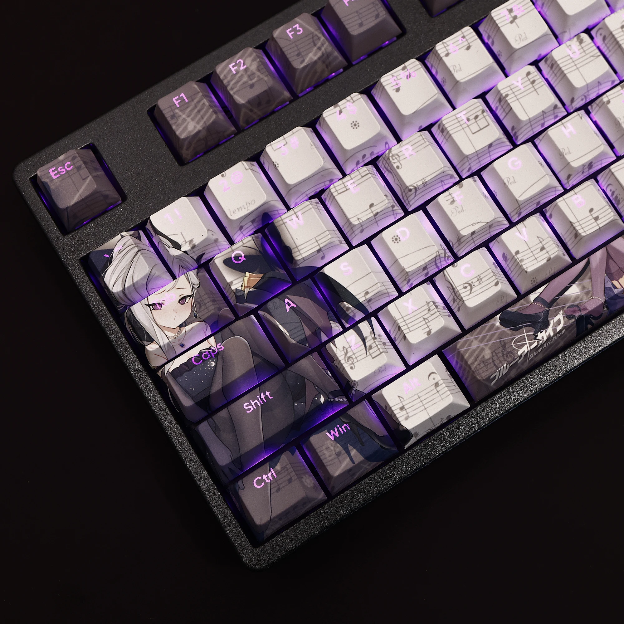 108Keys/Set SORASAKI HINA Blue Archive PBT Keycaps Anime Games Girl Key ...