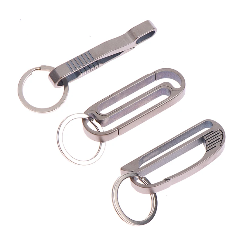 Car-Buckle-Titanium-Alloy-Carabiner-Survival-Keychain-Camping-Climb ...