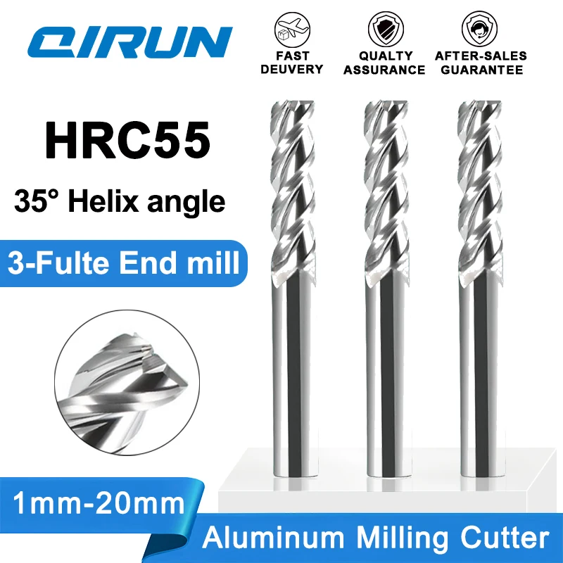QIRUN-HRC55-3-Flute-Carbide-End-Mil-special-aluminum-alloy-milling ...