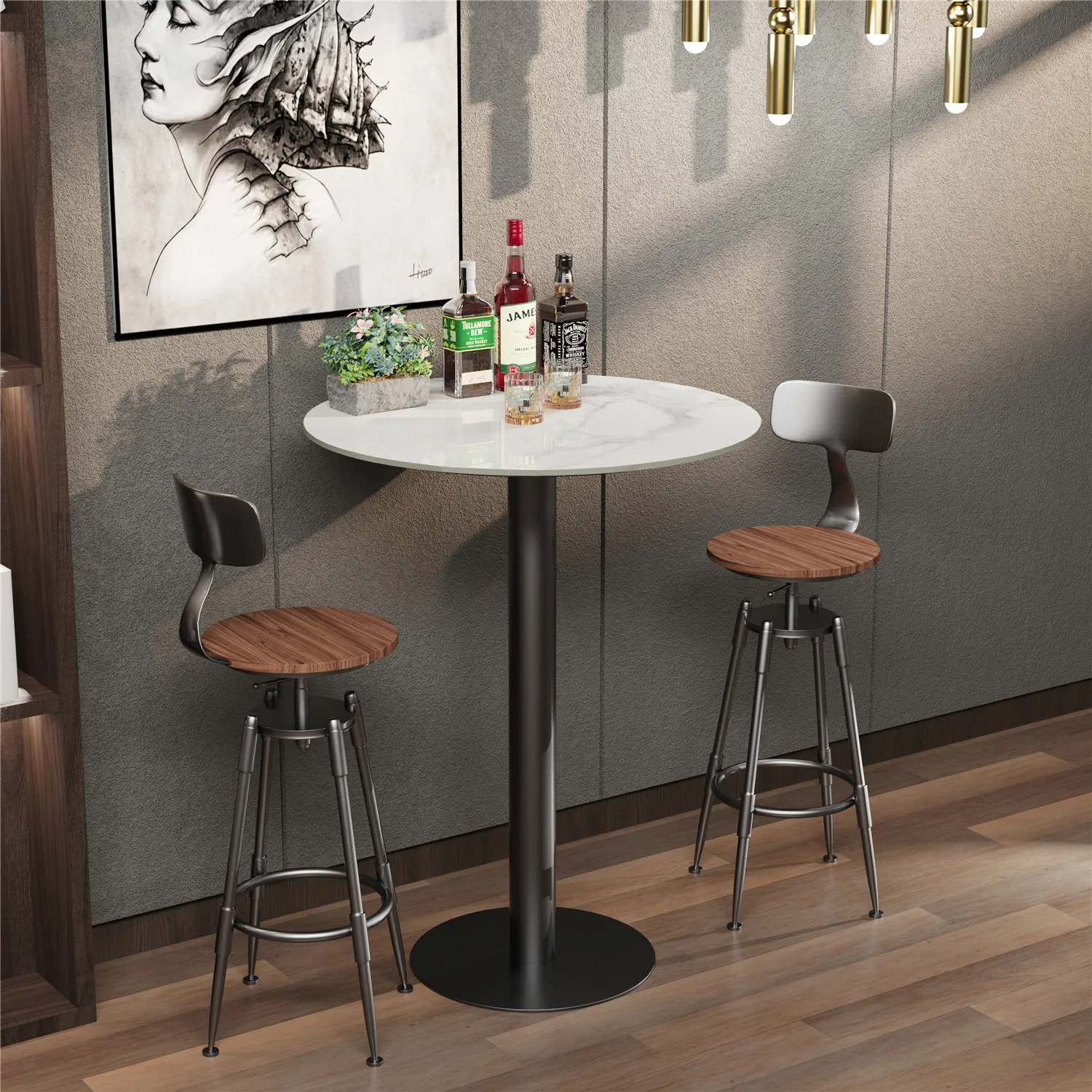 28-x40-Round-Cocktail-Bar-Table-with-Metal-Base-Tall-Bistro-Pub-Table ...