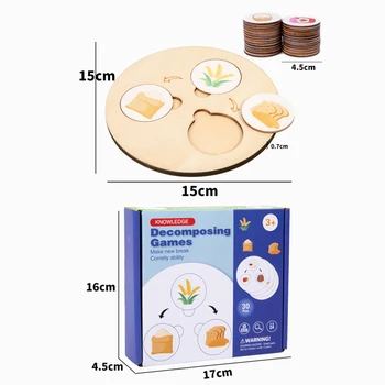 Children Montessori Toys Food Decomposition Board Game Kid Puzzle ...