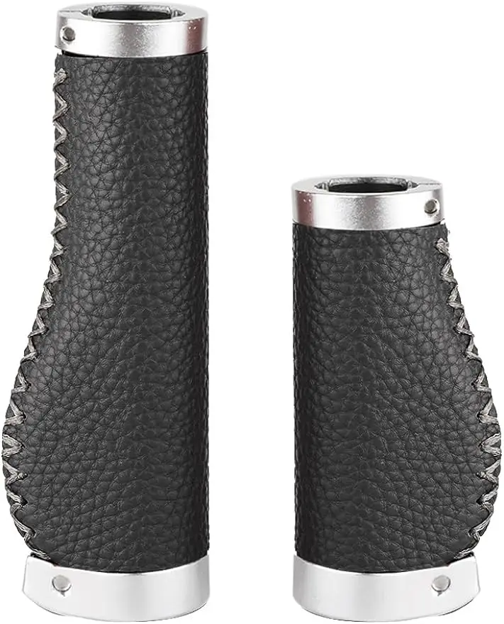 Non-Slip-Bike-Handle-Grips-PVC-Microfiber-Leather-Ergonomic-Hand-Sewn ...