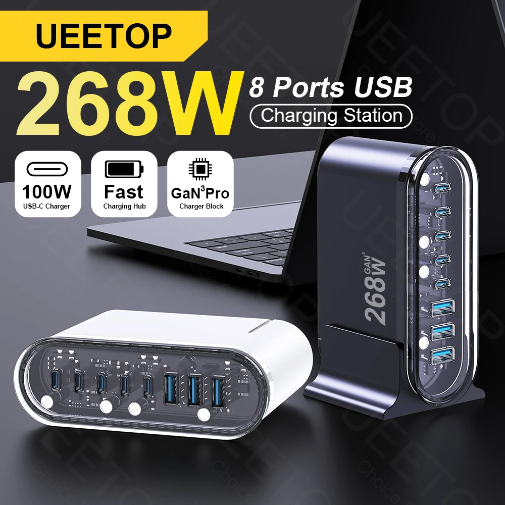 Ueetop-Esta-o-de-carregamento-desktop-GaN-carregador-Shell-transparente ...