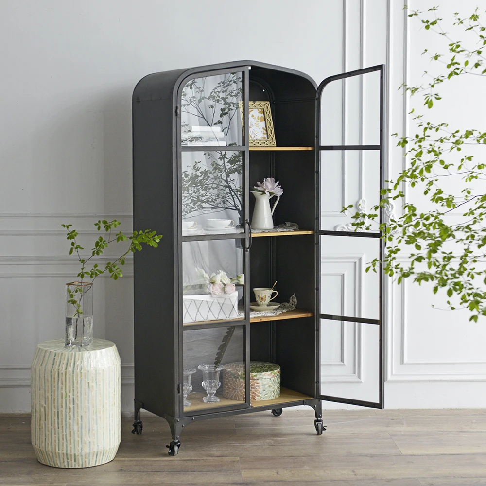 Black Metal Display Cabinet