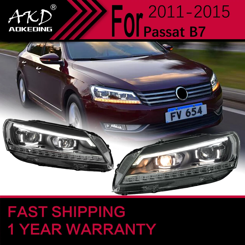 Car-Lights-for-VW-Passat-B7-LED-Headlight-2011-2015-Passat-B7-US ...