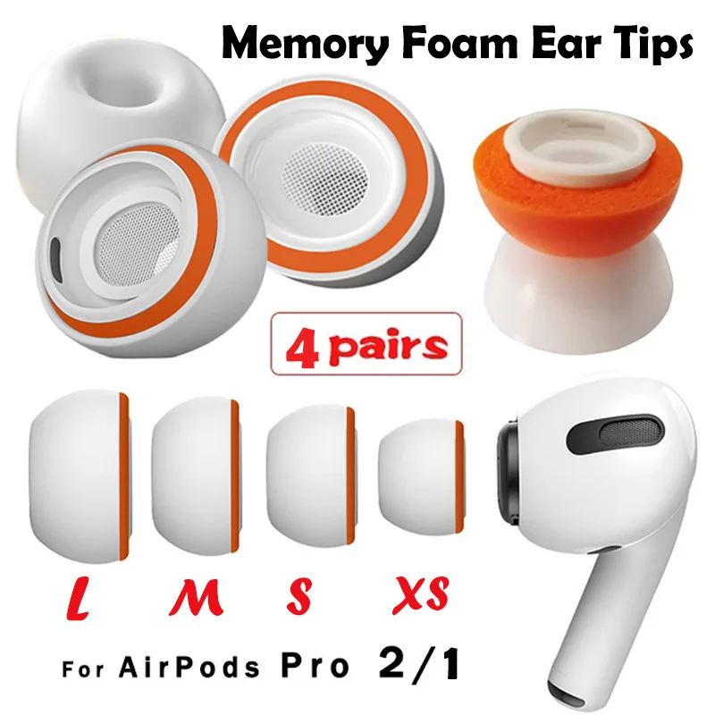 For Apple AirPods Pro 2 1 Memory Foam Ear Tips Silicone Ear Cushion ...