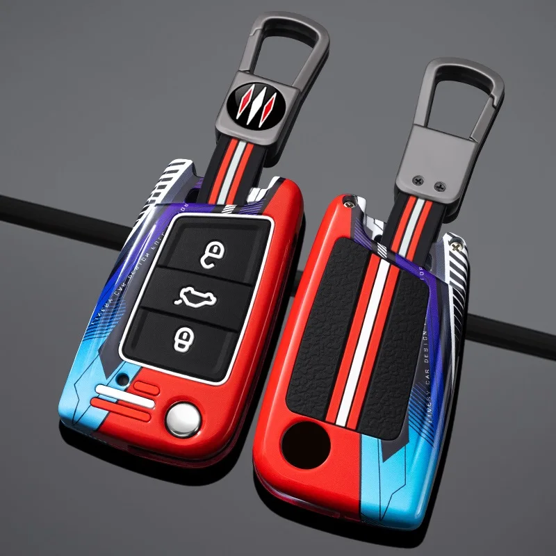 Metal Car remote key case cover shell For VW Volkswagen Golf 7 MK7 ...