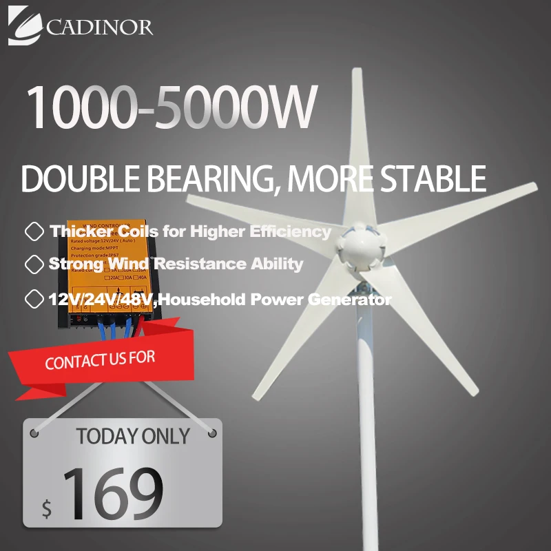 Wind-Turbine-Generator-1000W-3000W-Horizontal-48V-Strong-Power-Magnetic ...