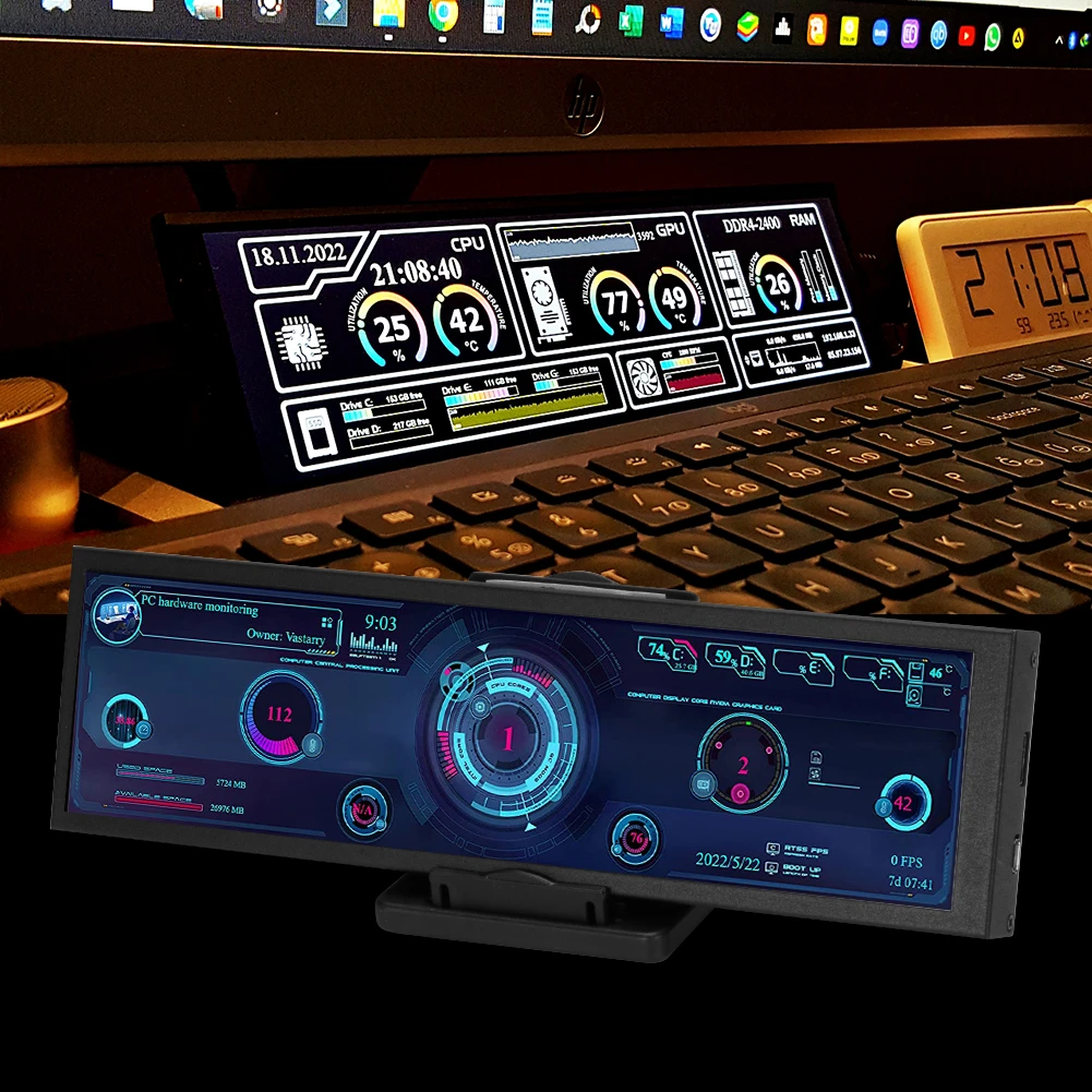 Capacitive Touch Monitor 480x1920 8.8 Inch Long Strip IPS Display ...