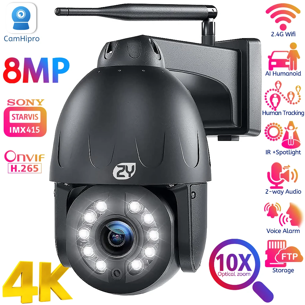 4K-8MP-WiFi-Surveillance-Camera-Outdoor-5X-10X-Optical-Zoom-Speed-Dome ...