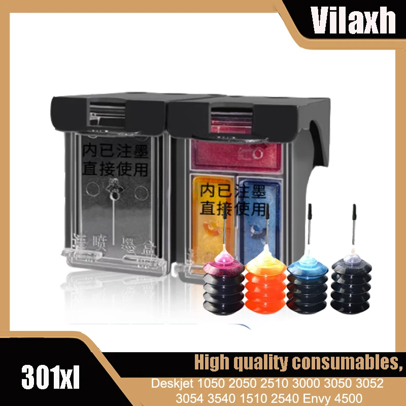 For HP 301xl 301 xl Refillable Ink Cartridge for HP301 Deskjet 1050 ...