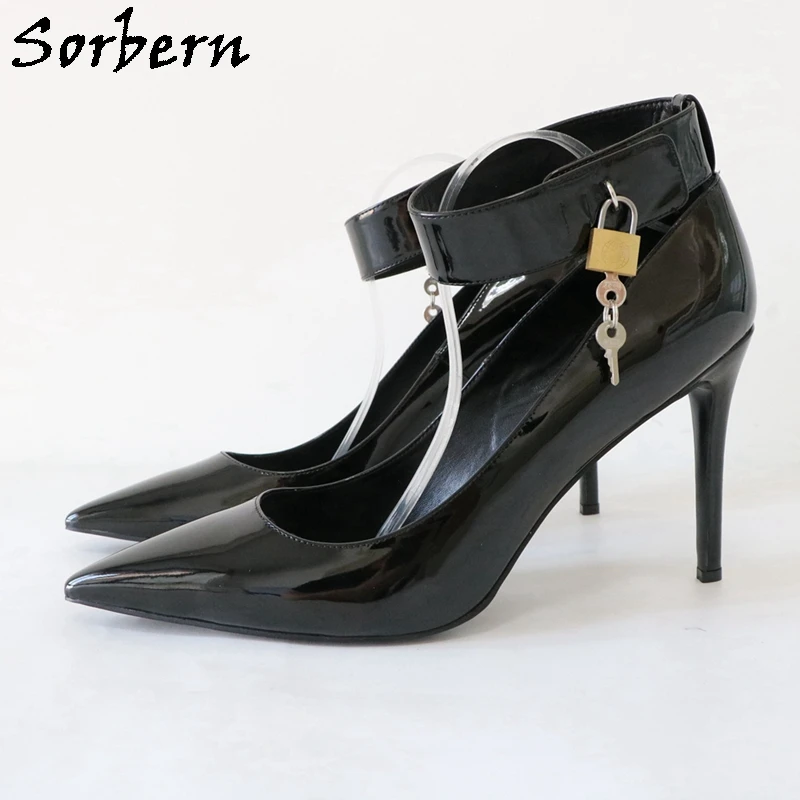 Sorbern 12Cm High Heel Stilettos Women Pump Shoes With Ankle Strap ...