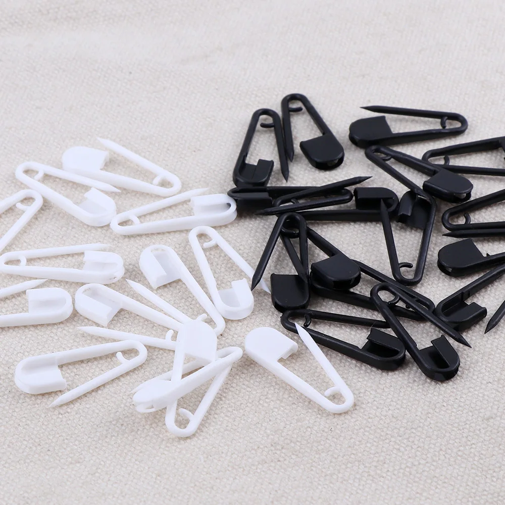 100pcs-Plastic-Pins-Black-and-White-Two-color-Handmade-Small-Pins ...