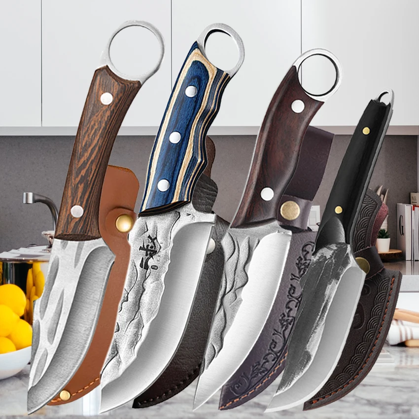 Hand-Forged-Kitchen-Boning-Knife-with-Cover-Stainless-Steel ...