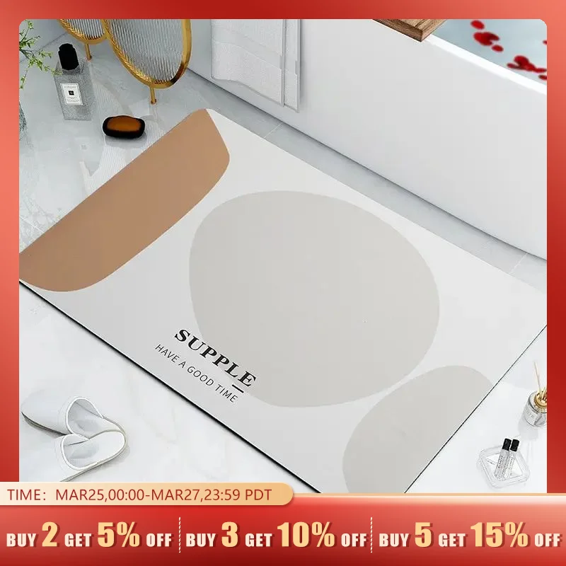 Super Absorbent Bath Mat Quick Drying Non-slip Entrance Doormat Nappa ...