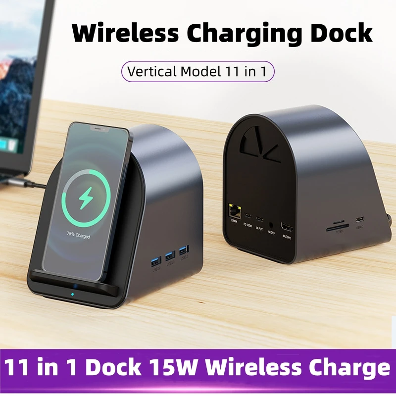 11-in-1-USB-C-Type-C-Wireless-Charging-Docking-Station-PD100W-4K-HD ...