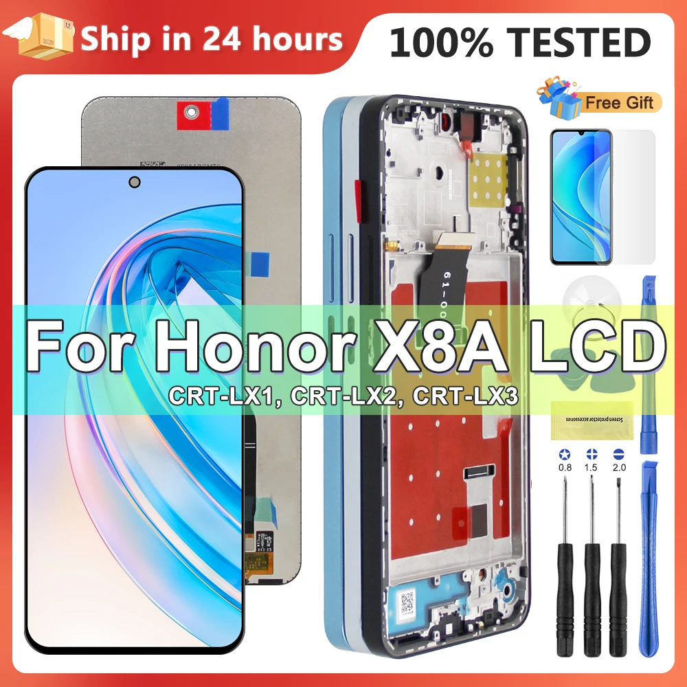6-7-Original-X8a-Display-For-Honor-X8A-CRT-LX1-CRT-LX2-LCD-with-Frame ...
