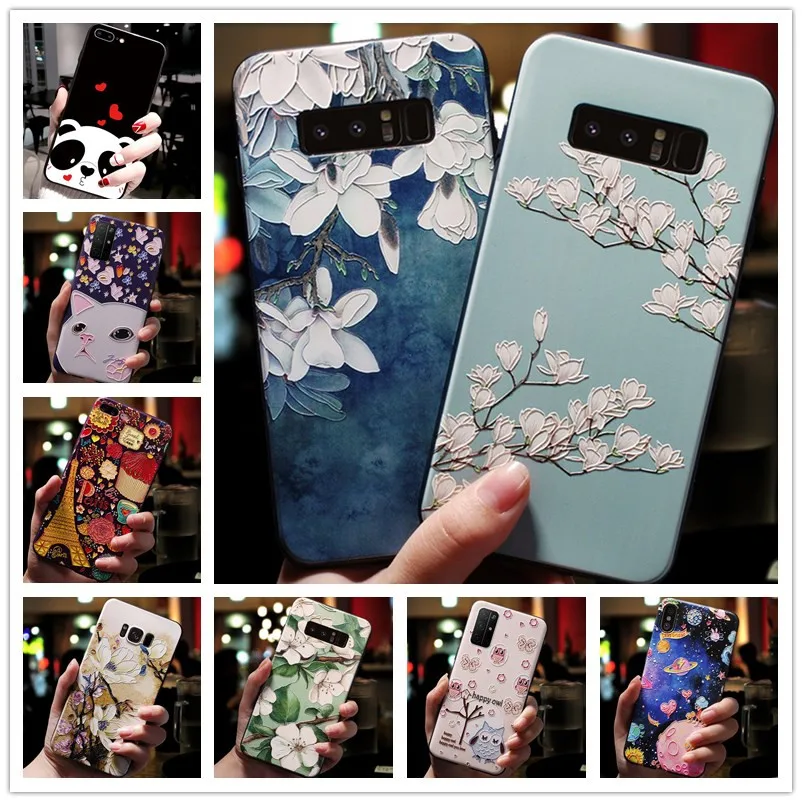 3D Relief Silicone Cases For Honor X8c /X8b Case 3D Flower Relief ...