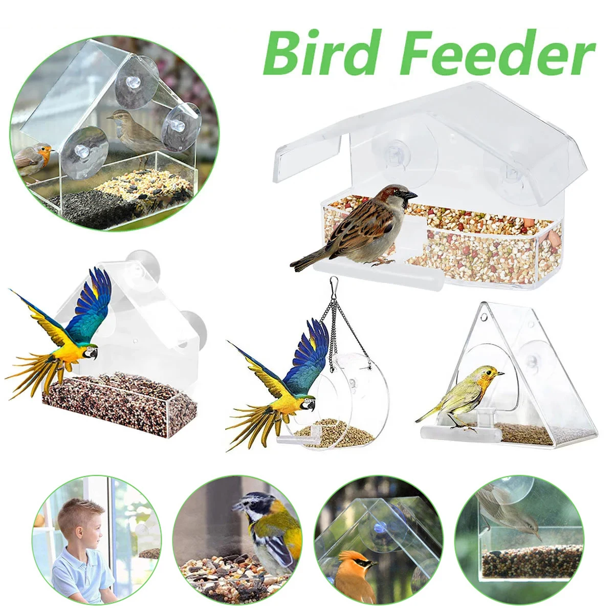 Bird-Feeder-Hanging-Acrylic-Transparent-House-Feeding-Cage-With-Suction ...