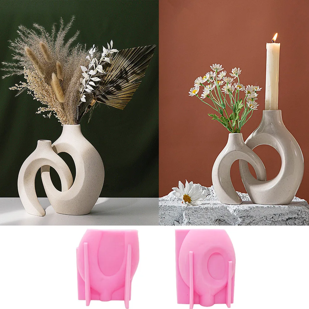 Combining-Nestled-Vase-FlowerPot-mold-DIY-Art-Vase-Candlestick-Concrete ...