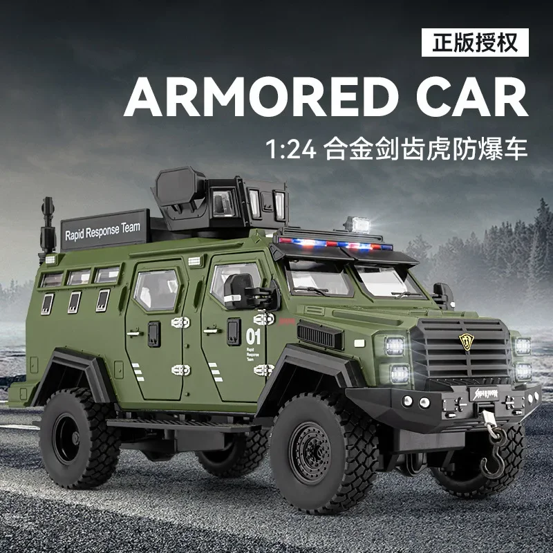1: 24 saber toothed tiger armored vehicle alloy car model boy toy ...