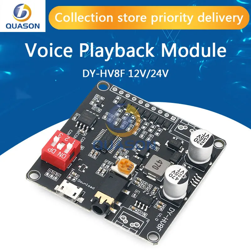 DY HV8F 12V/24V power supply10W/20W Voice playback module supporting ...