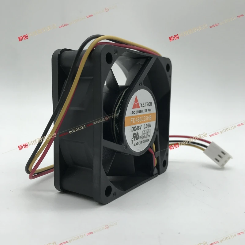 original FD486025HB 6025 6CM 0.09A 48V three-line cooling fan ...