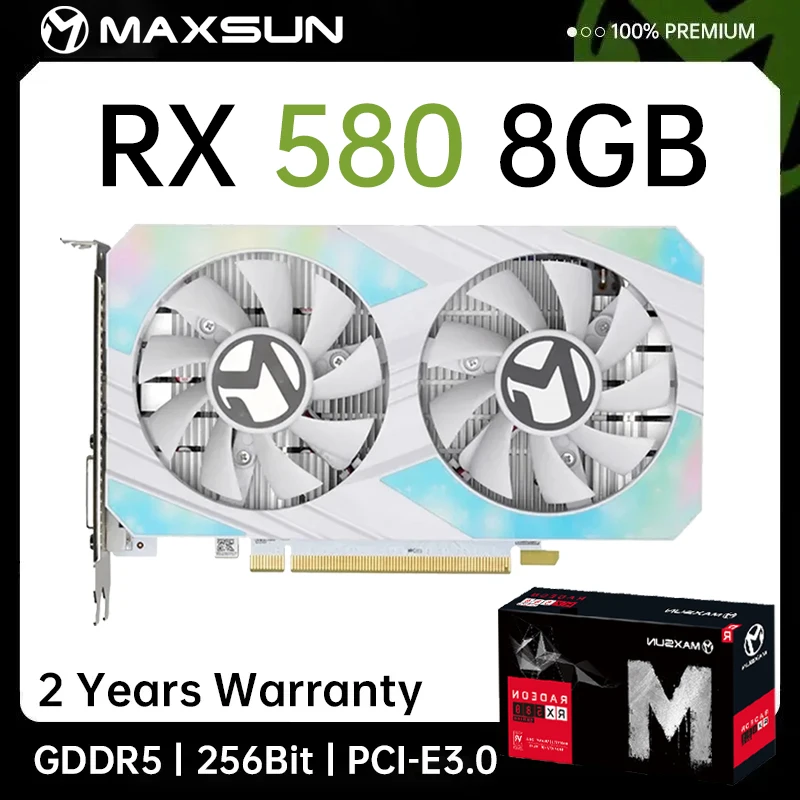 MAXSUM-Original-RX-580-8GB-2048SP-14NM-256Bit-GDDR5-Gaming-Card-placa ...