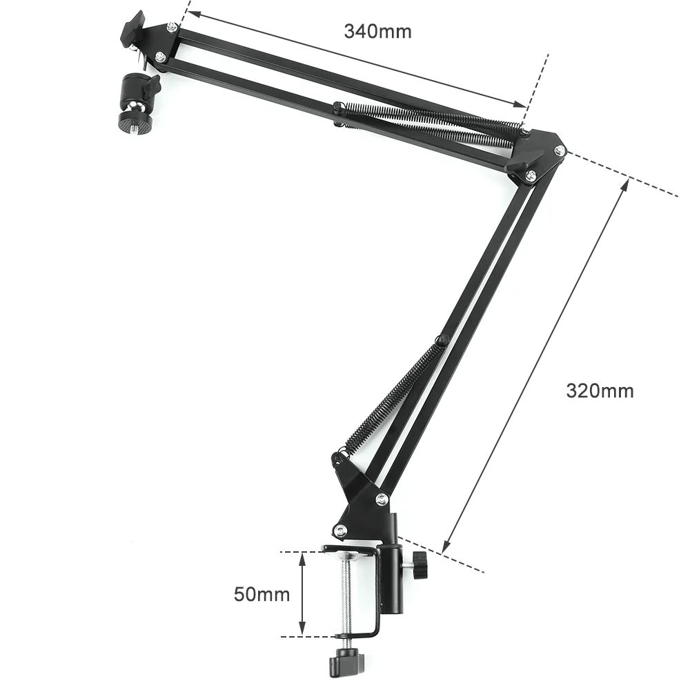 Adjustable-Articulating-Arm-Clamp-Microscope-Bracket-50mm-Ring-Holder-C ...
