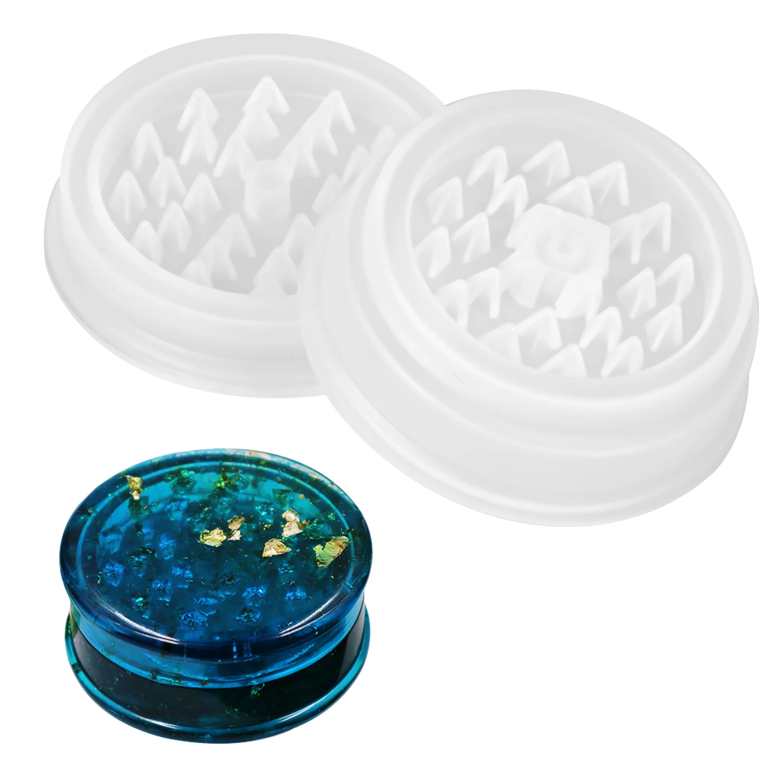 2Pcs Grinder Silicone Resin Mold Silicone Epoxy Casting Mold, Silicone ...