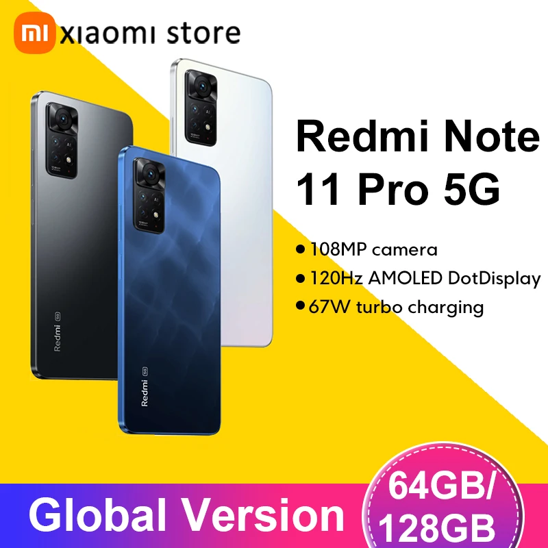 Versão Global Xiaomi Redmi Nota 11 Pro 5g Snapdragon 695 108mp Câmera ...