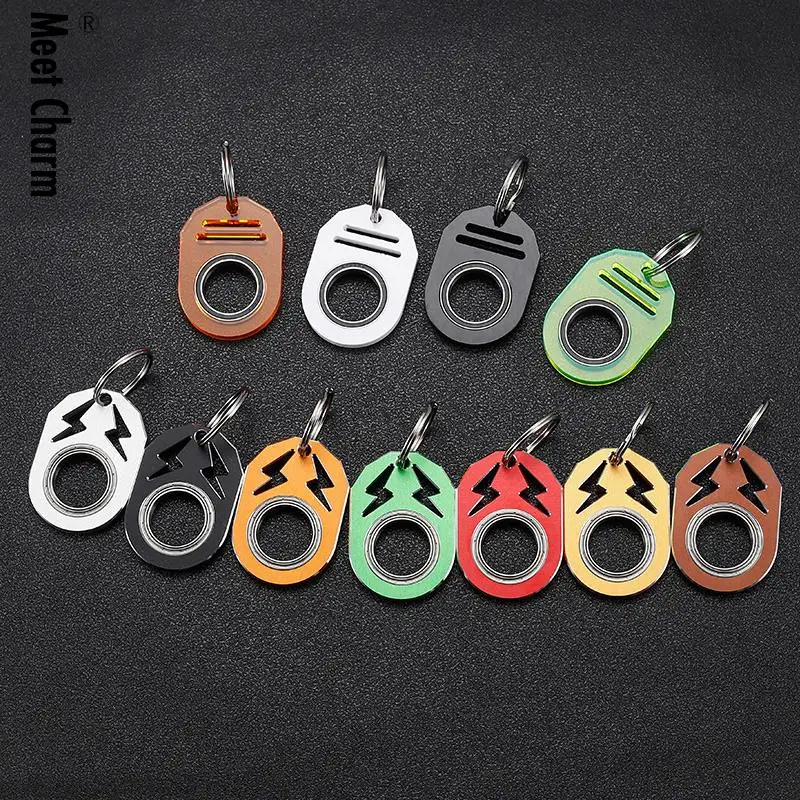 Keychain Spinner Fidget Hand Toy For Anxiety Relief Metal KeyRing ...