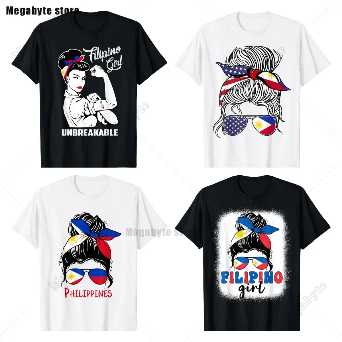 Filipino Girl T-Shirt Heritage Philippines Flag Gift T-Shirt Cotton ...