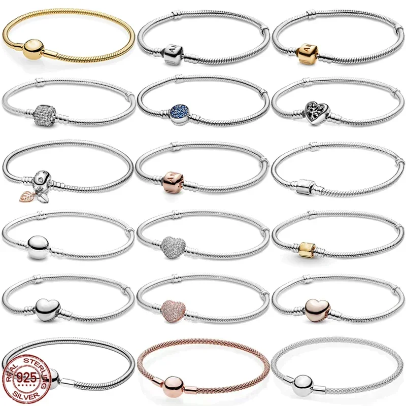 Pulsera-Pandora-cl-sica-de-Plata-de-Ley-925-para-mujer-brazalete-con ...