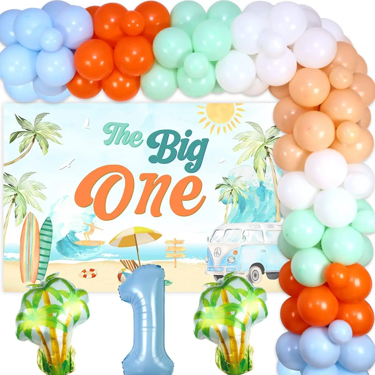 JOYMEMO-Summer-Surf-Theme-1st-Birthday-Decorations-for-Boys-The-Big-One ...